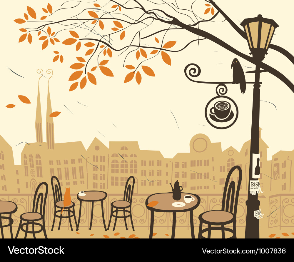 Fall city Royalty Free Vector Image - VectorStock