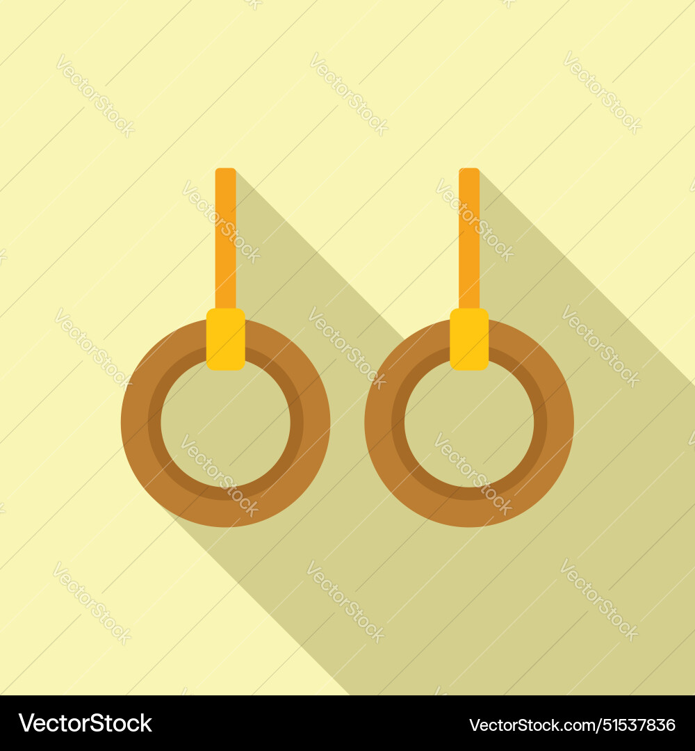 Flat design gymnastics rings on beige background Vector Image