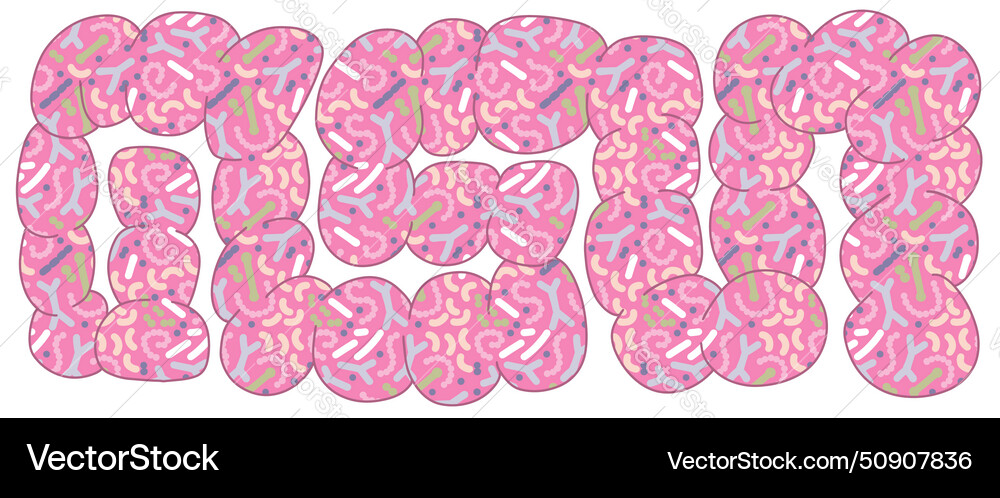 Gut microbiome concept human intestine Royalty Free Vector