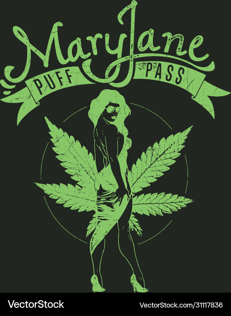 Mary Jane Smoking Girl Royalty Free Vector Image