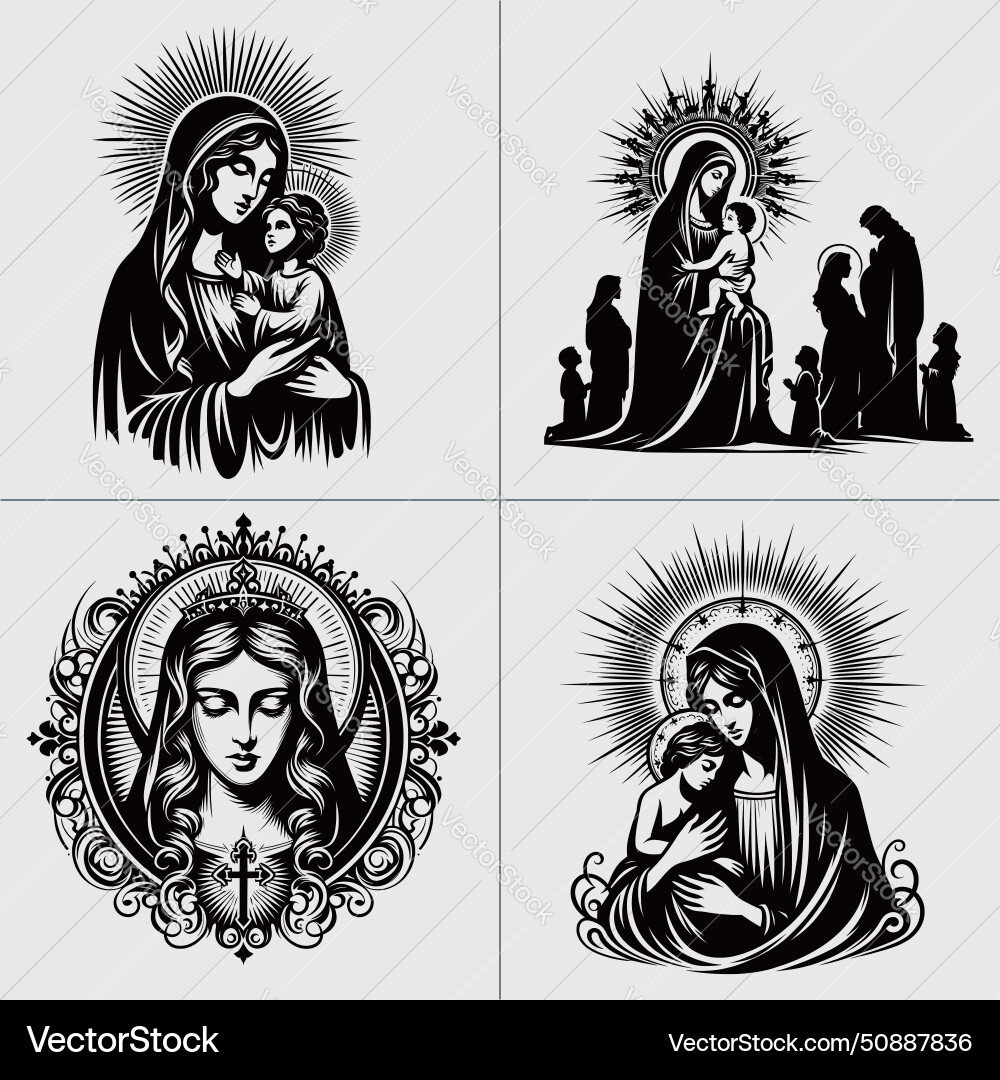 Mother of jesus virgin mary blessed Royalty Free Vector