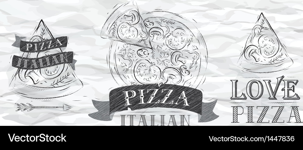 Pizza symbol paper Royalty Free Vector Image - VectorStock