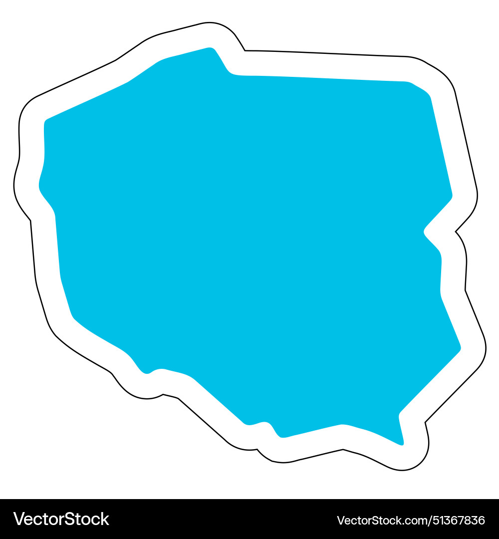 Poland country map sticker Royalty Free Vector Image
