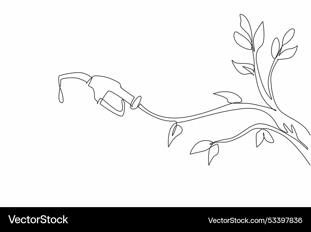 Single one line drawing the hose with petrol Vector Image