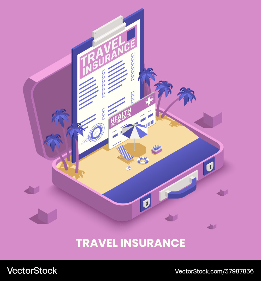 Travel insurance concept Royalty Free Vector Image