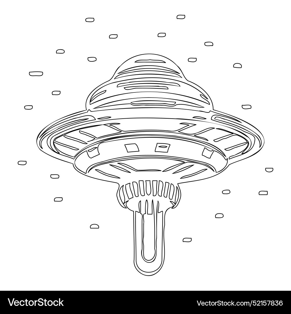 Ufo outline sketch Royalty Free Vector Image - VectorStock