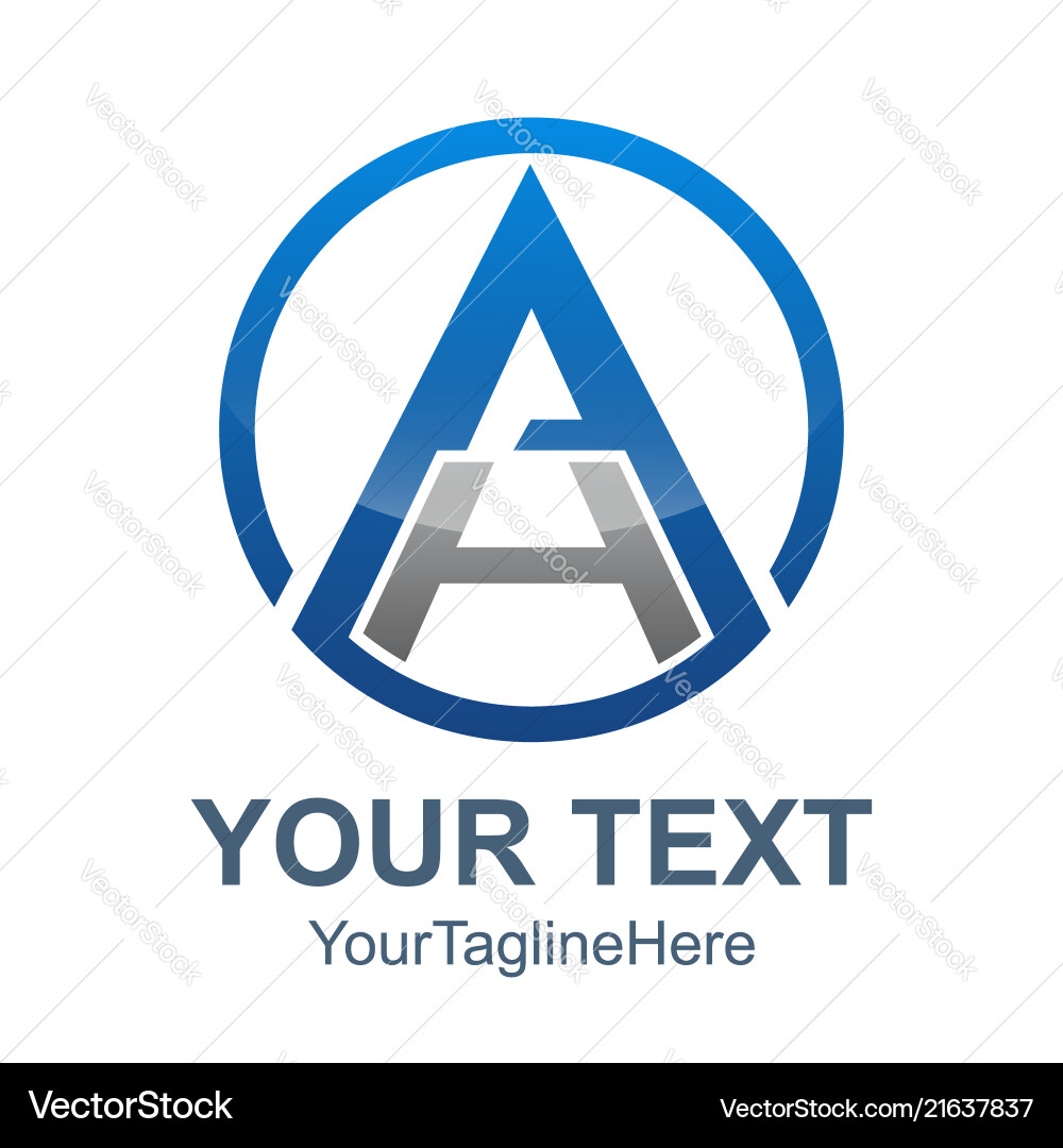 3d abstract ah letter technology logo a h Vector Image
