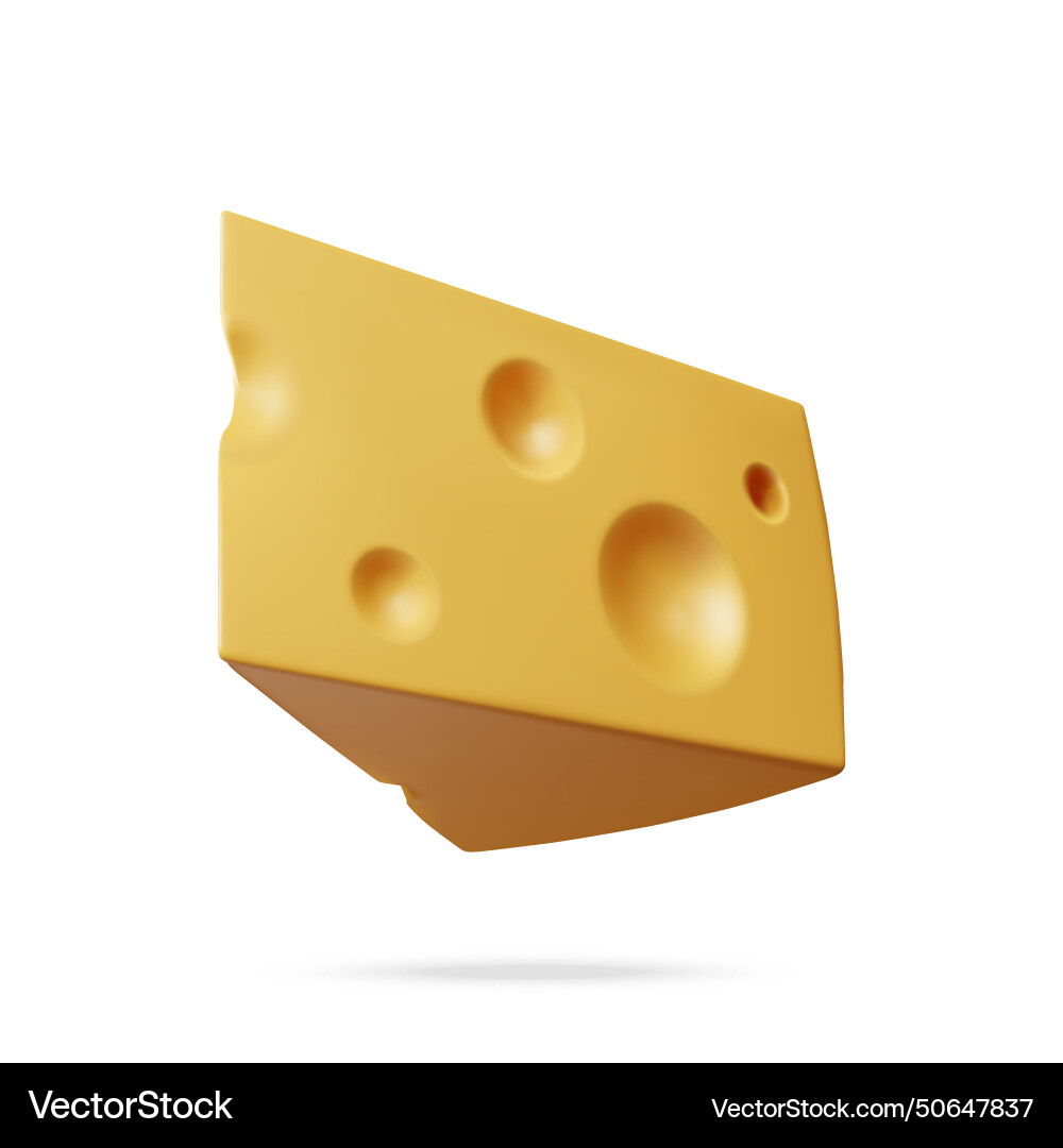 3d triangular piece of cheese Royalty Free Vector Image