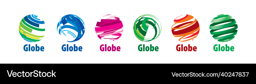 A set of abstract logos the global Royalty Free Vector Image
