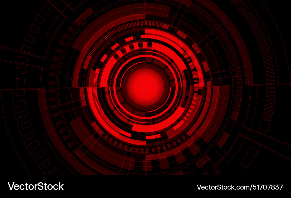 Abstract technology red circular system cyber Vector Image