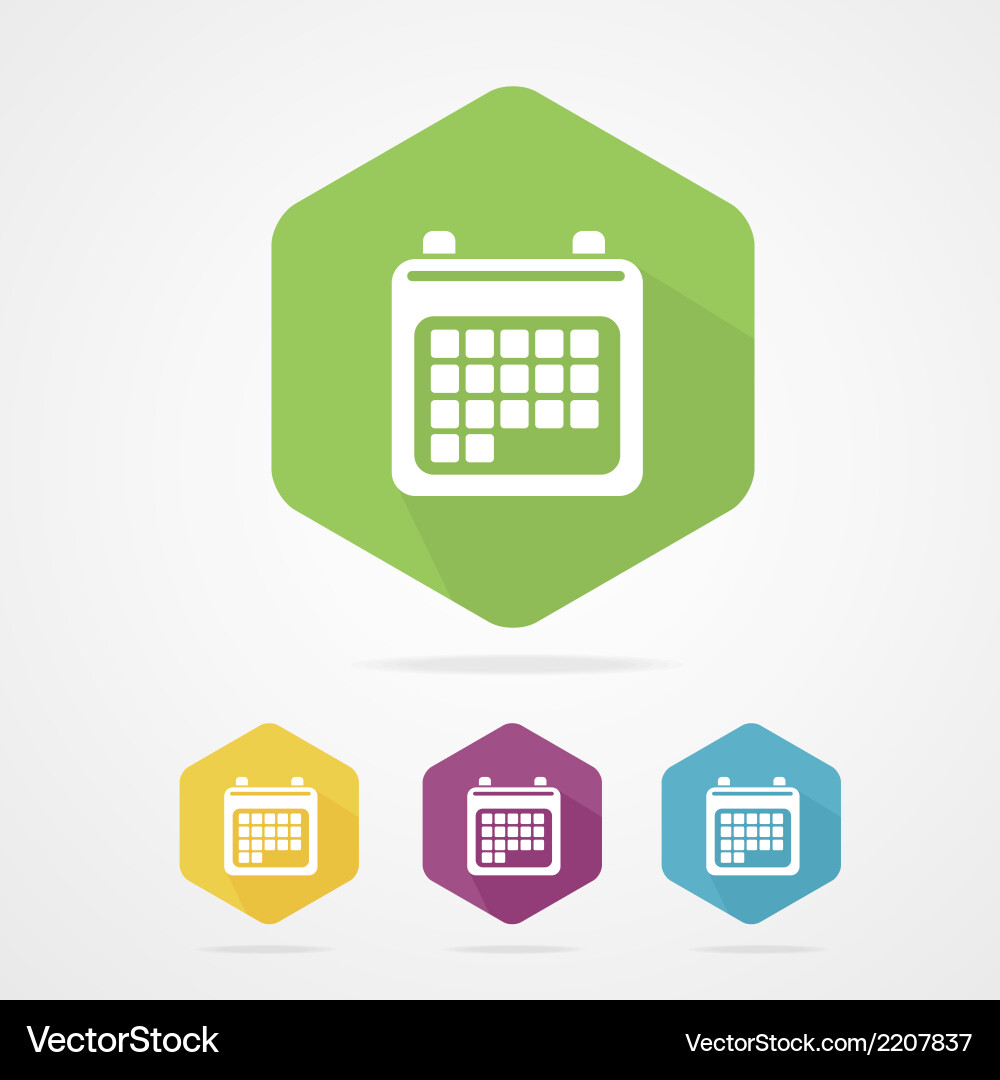 Calendar organizer flat icon Royalty Free Vector Image
