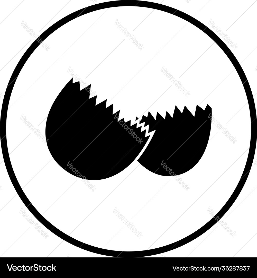 Empty egg shell icon Royalty Free Vector Image