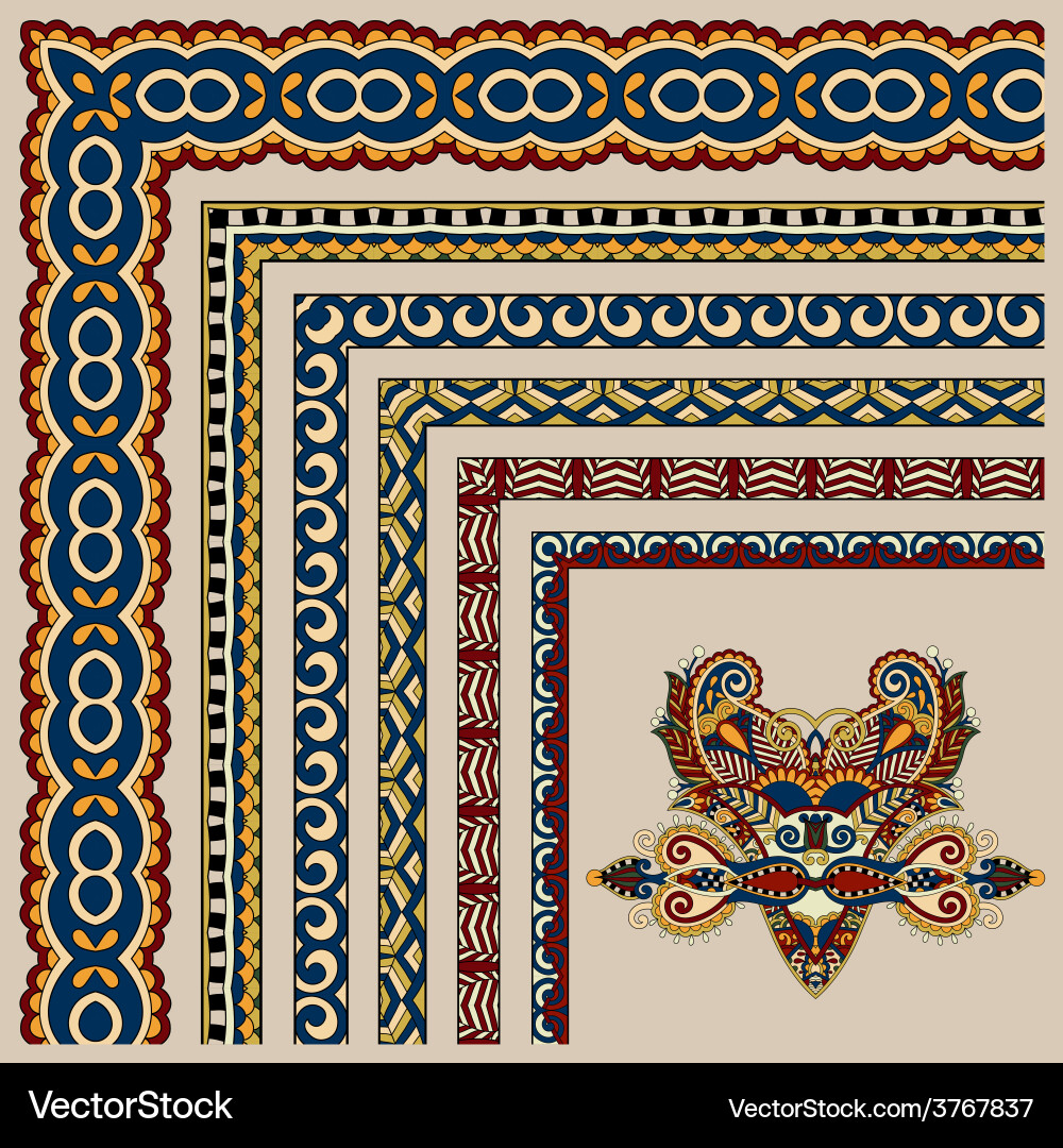 Floral vintage frame design set Royalty Free Vector Image