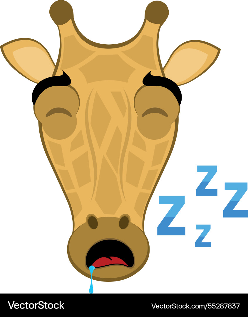 Giraffe sleep drool Royalty Free Vector Image - VectorStock