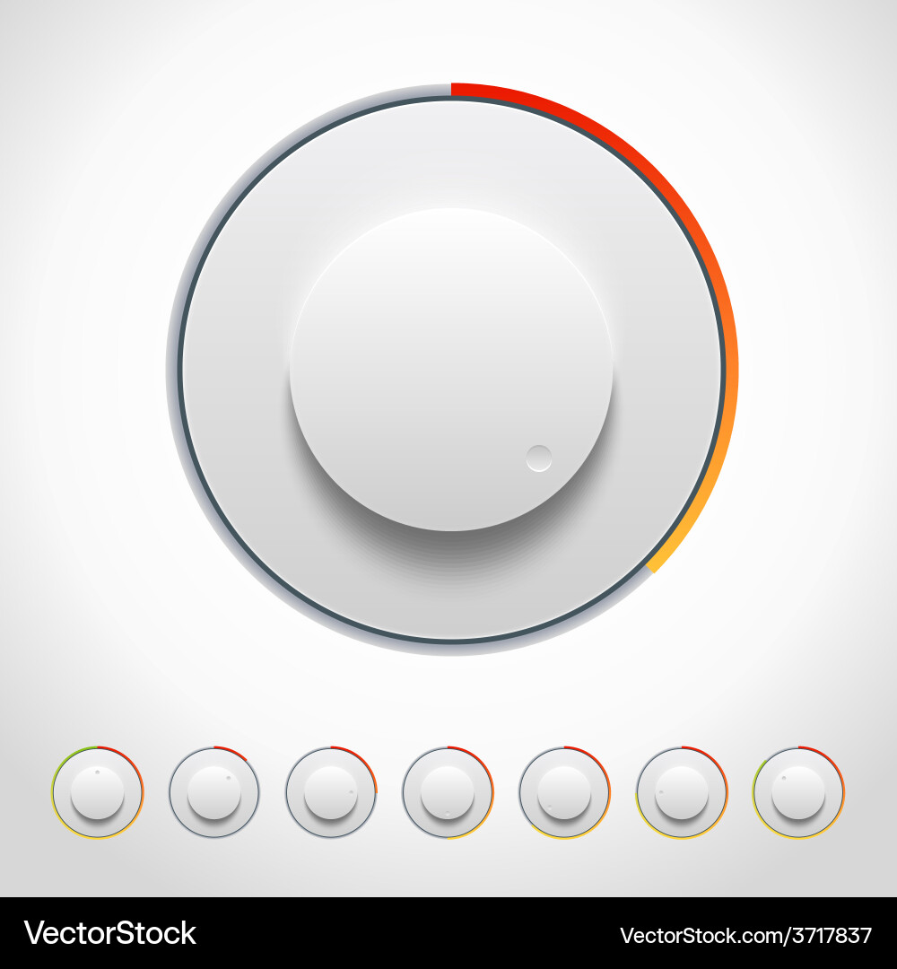 Lights knobs set for web and mobile Royalty Free Vector