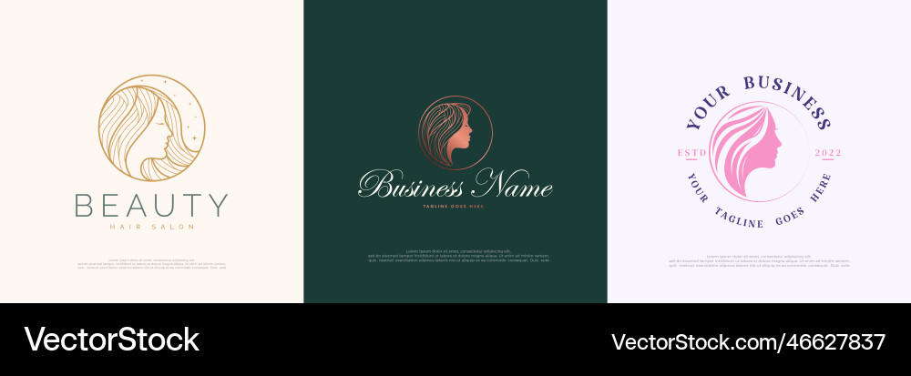 Line art beauty logo design Royalty Free Vector Image