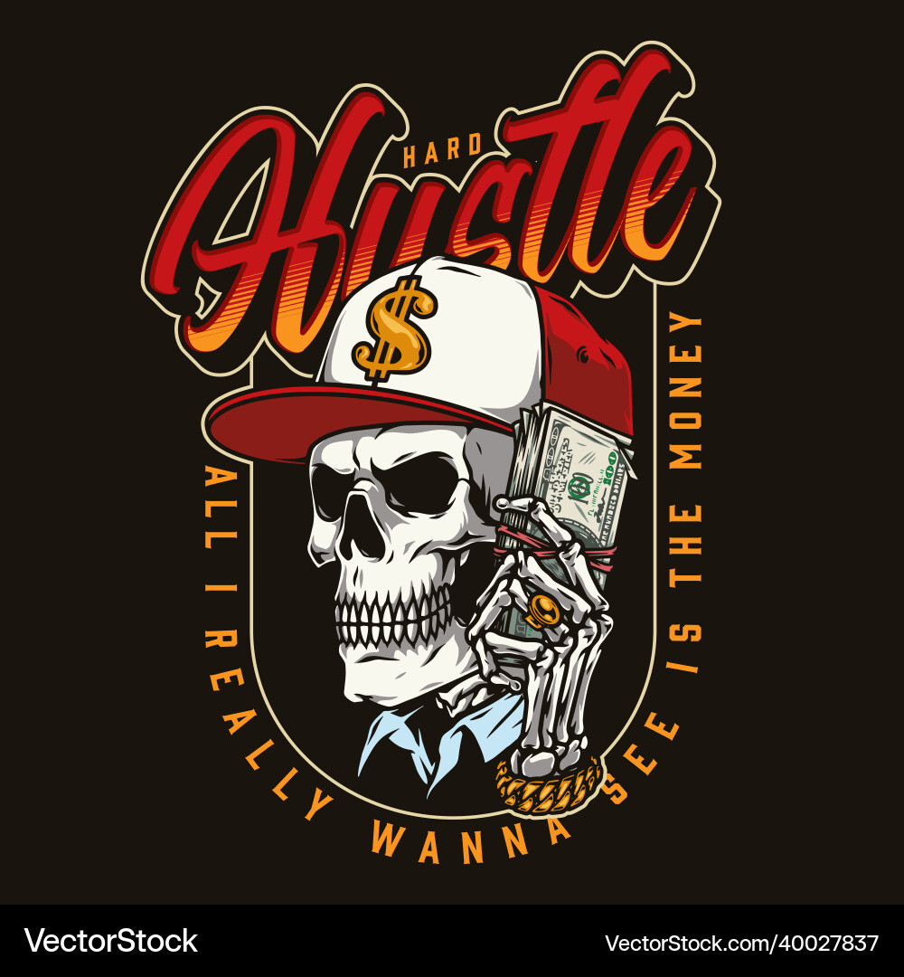 Money Badge - Skull & Dollar Royalty Free Vector Image