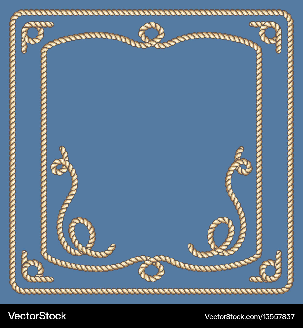 Nautical ropes frames set Royalty Free Vector Image