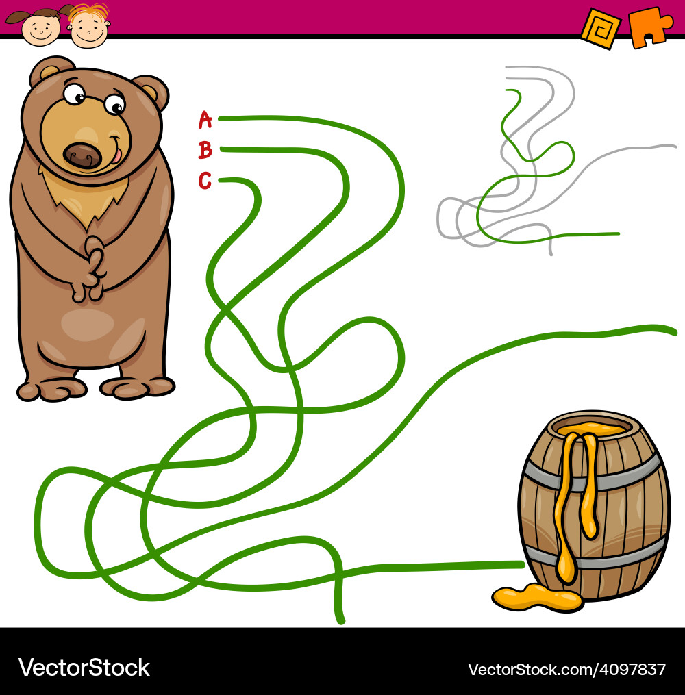 Path or maze cartoon game Royalty Free Vector Image