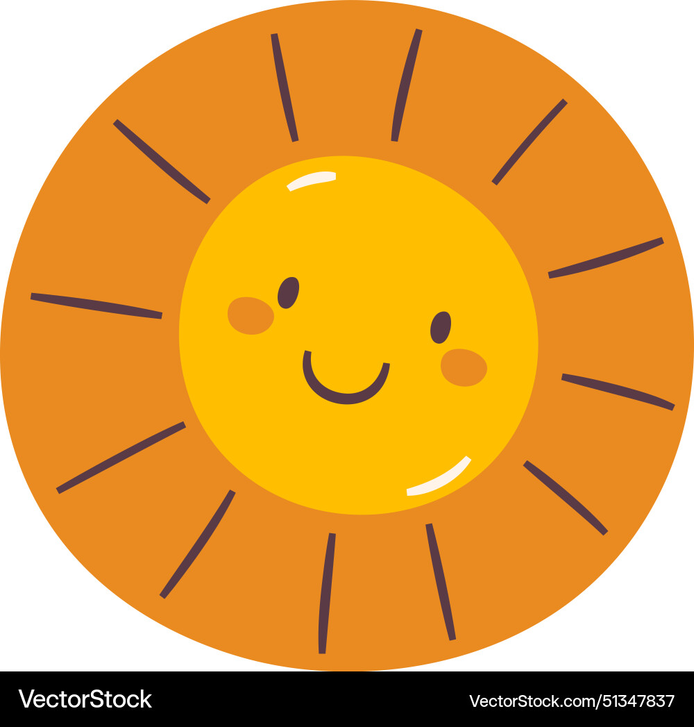 Sun cartoon character Royalty Free Vector Image