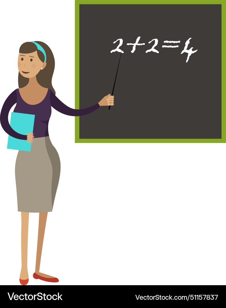 Teacher at blackboard teaching math icon Vector Image