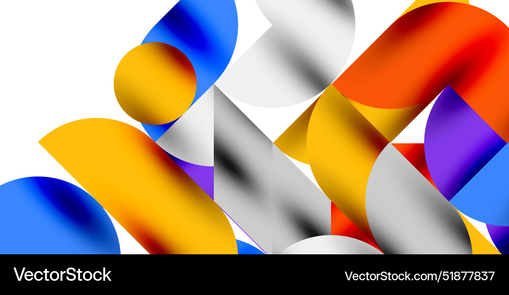 Tech minimal circular shapes geometric art Vector Image