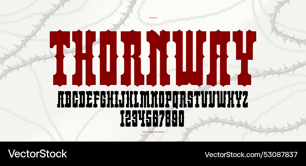 Thorn gothic rock display font for emblems Vector Image