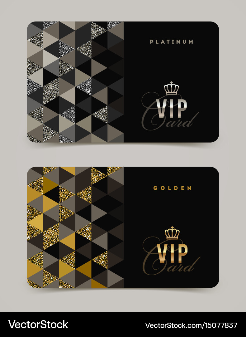 Vip golden and platinum card template Royalty Free Vector