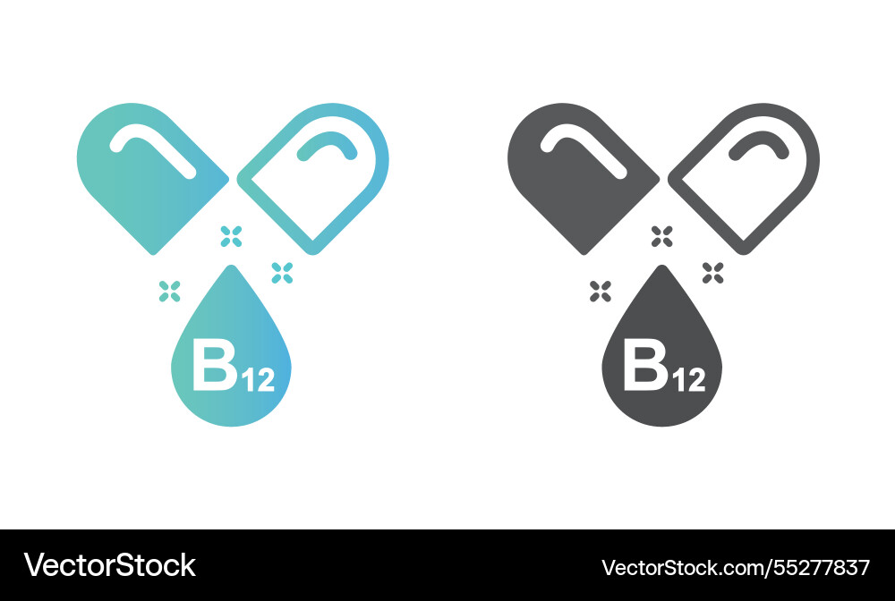 Vitamin b12 capsule - icon Royalty Free Vector Image