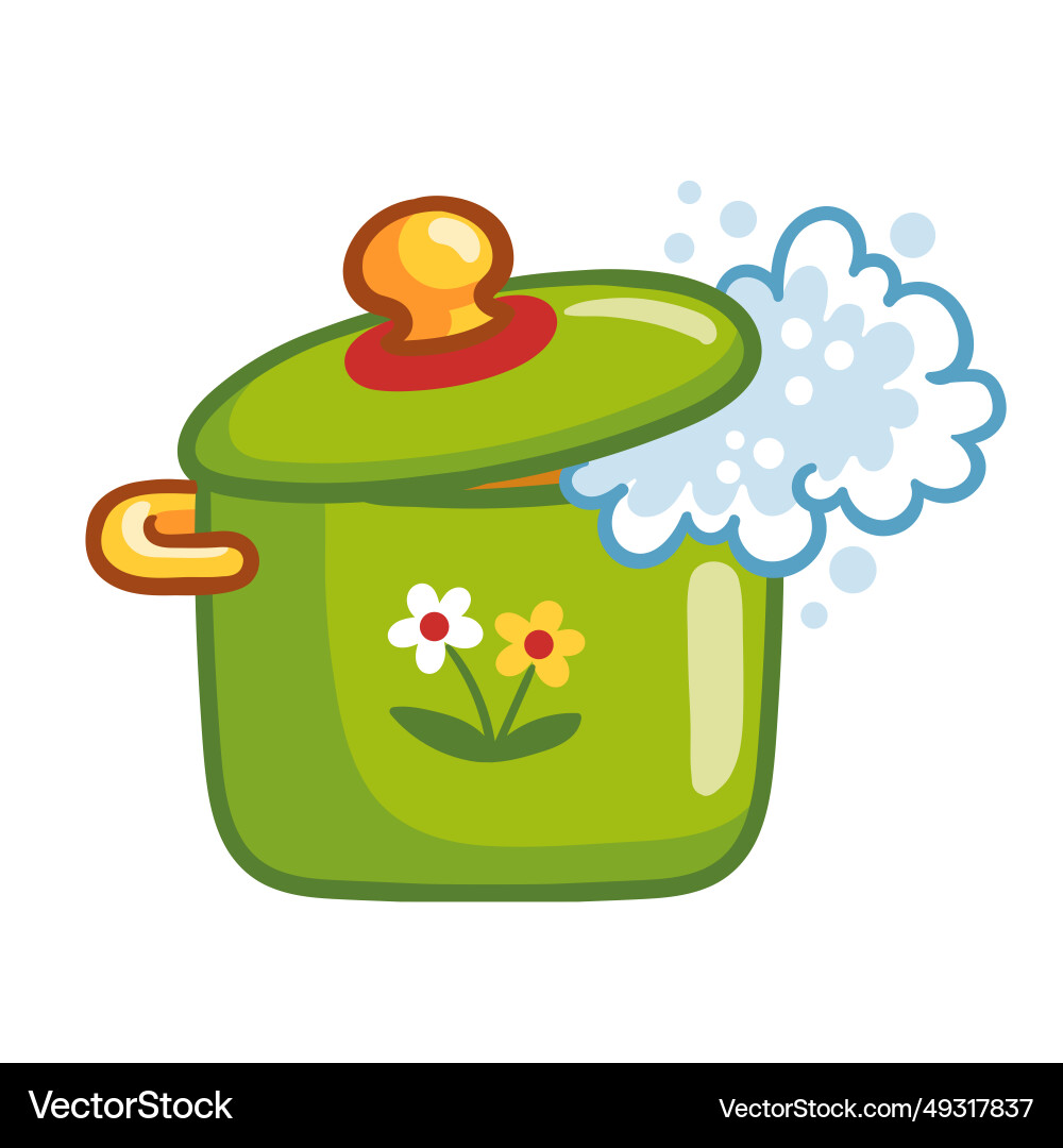 With kitchen pot cooking Royalty Free Vector Image