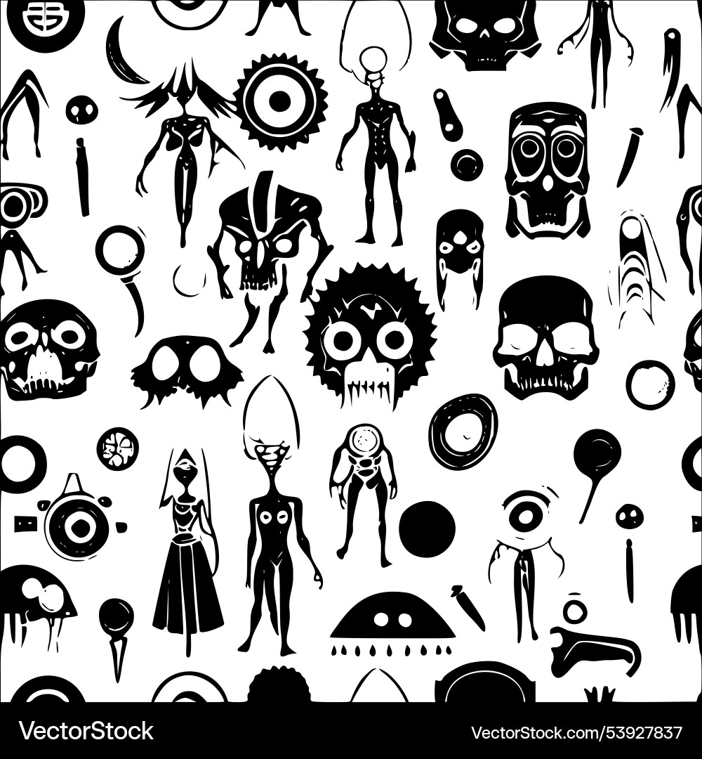 Zombie abstract pattern seamless Royalty Free Vector Image