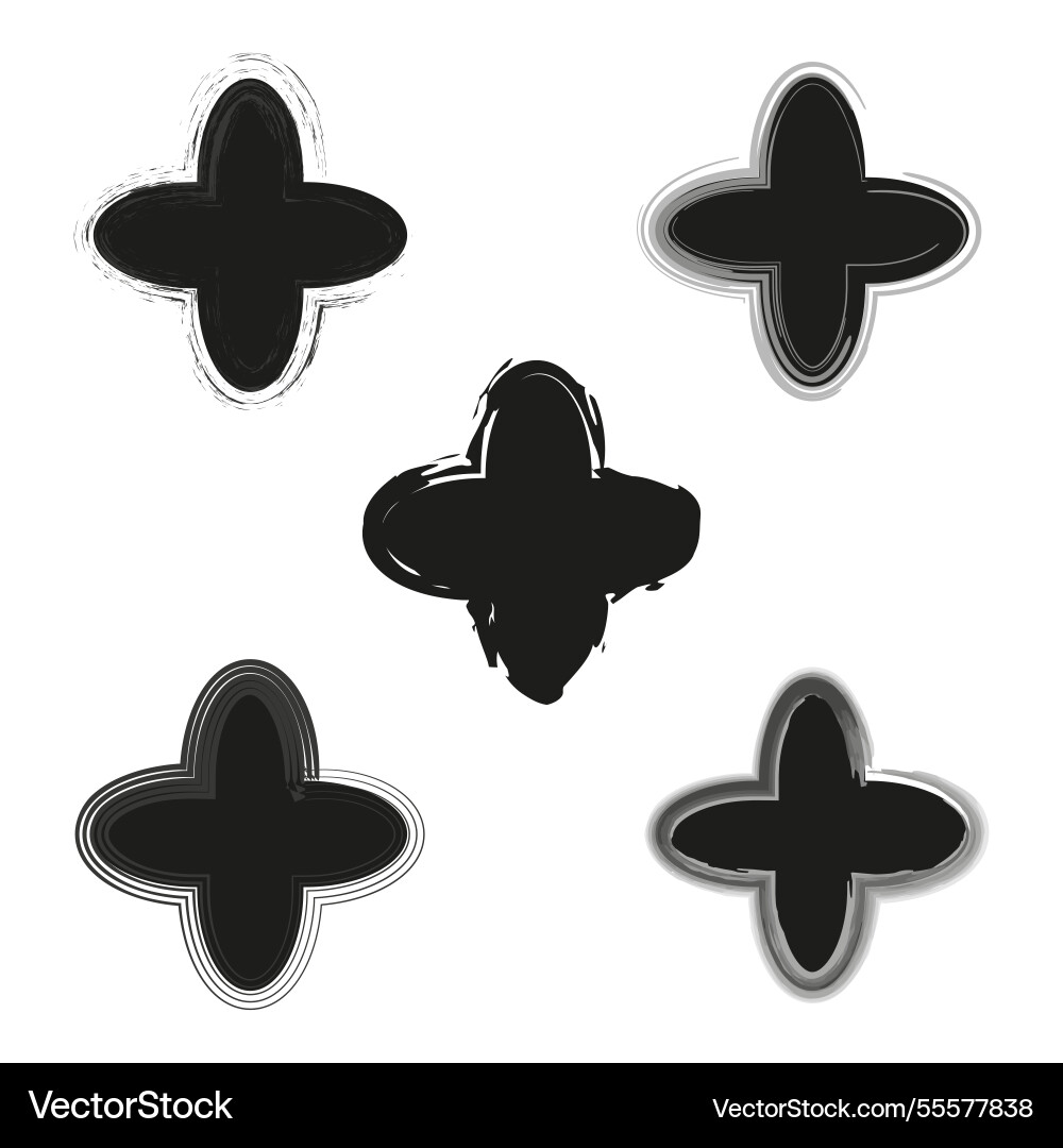 Abstract cross icon grunge plus symbol distorted Vector Image