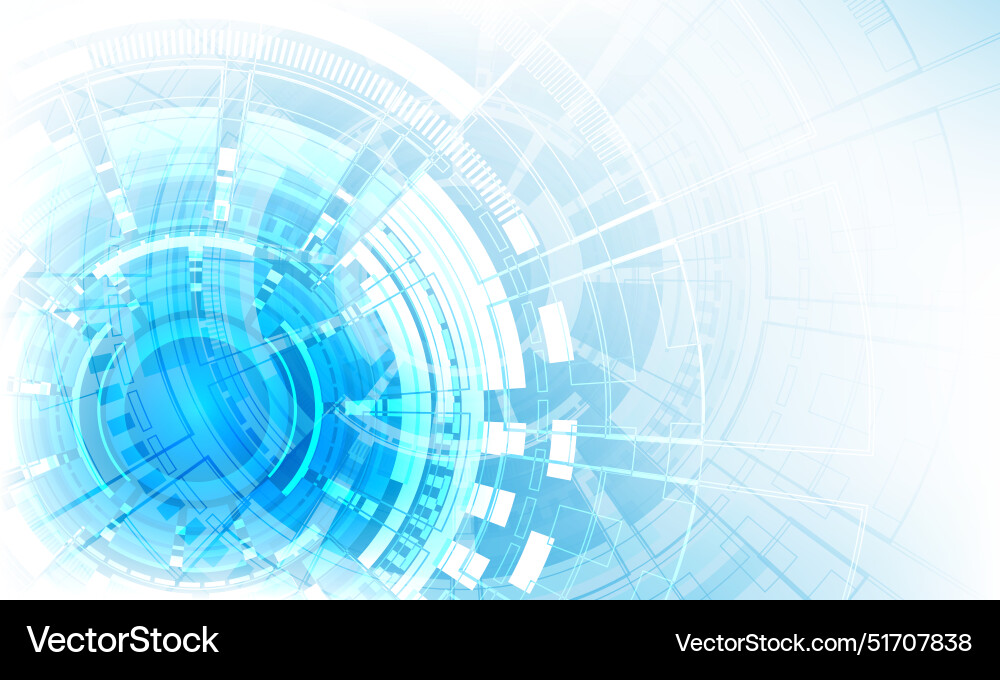 Abstract technology blue circular system cyber Vector Image