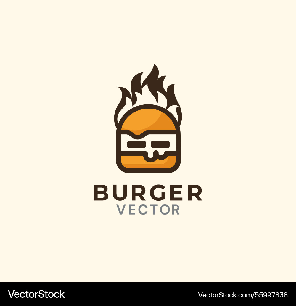 Burger shop logo design Royalty Free Vector Image