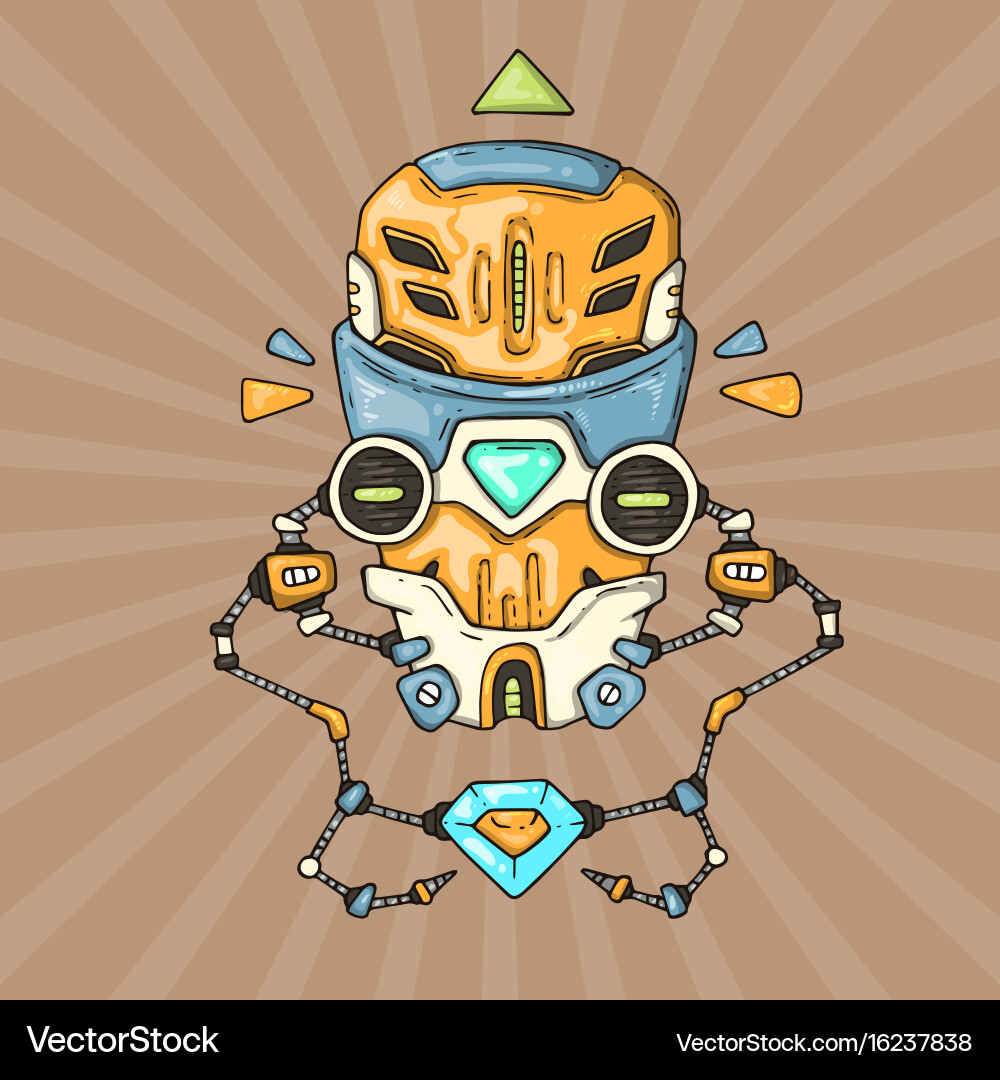 Cartoon robot head Royalty Free Vector Image - VectorStock