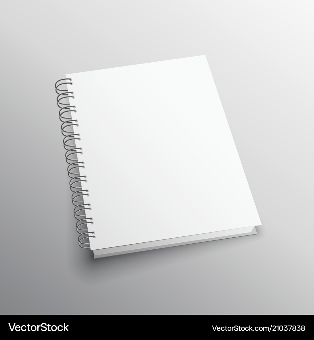 Double loop binding book mockup template Vector Image