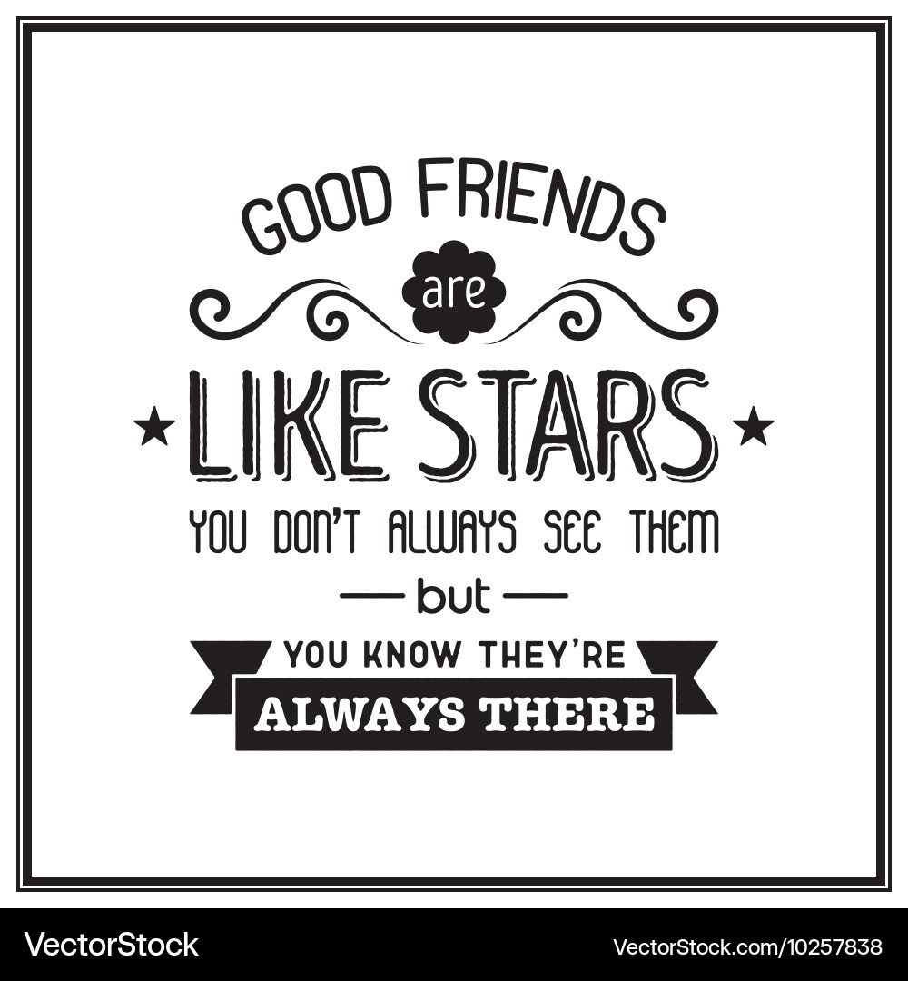 Friendship quote typographical background Vector Image