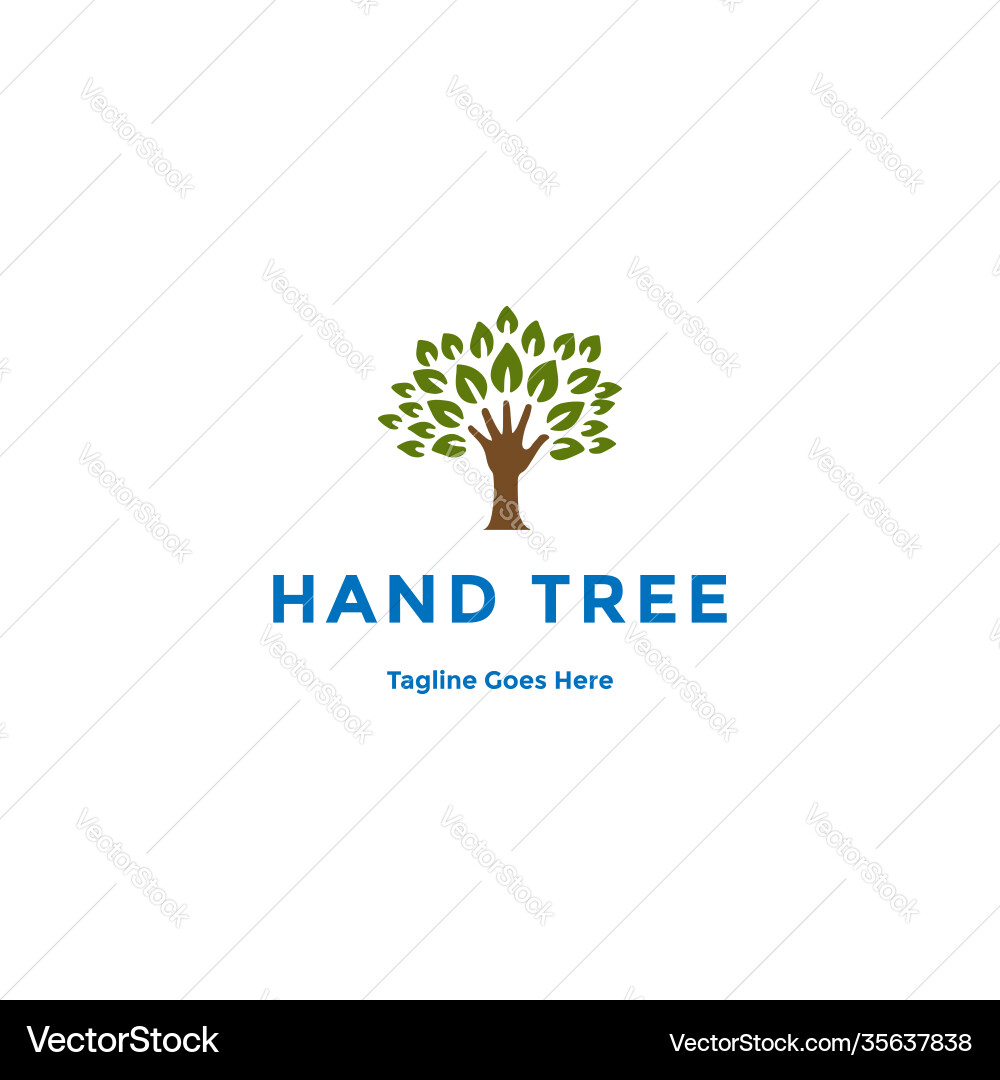 Hand tree for charity community education Vector Image