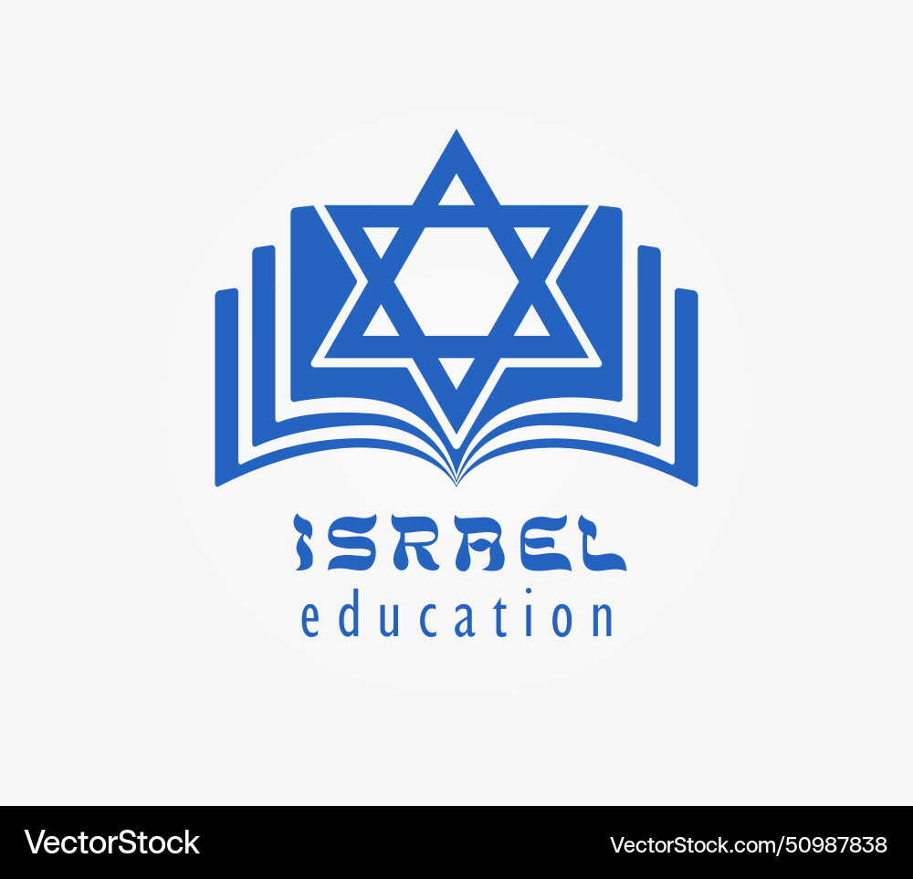 Jewish educational logo Royalty Free Vector Image