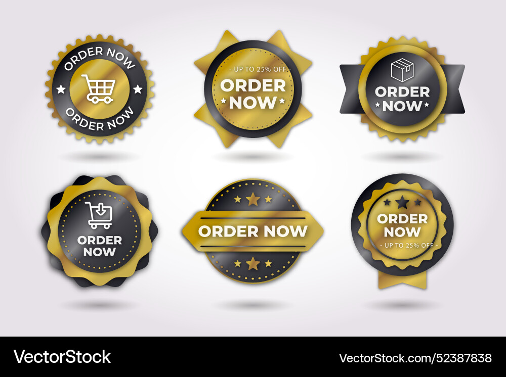 Order now - sticker collection Royalty Free Vector Image