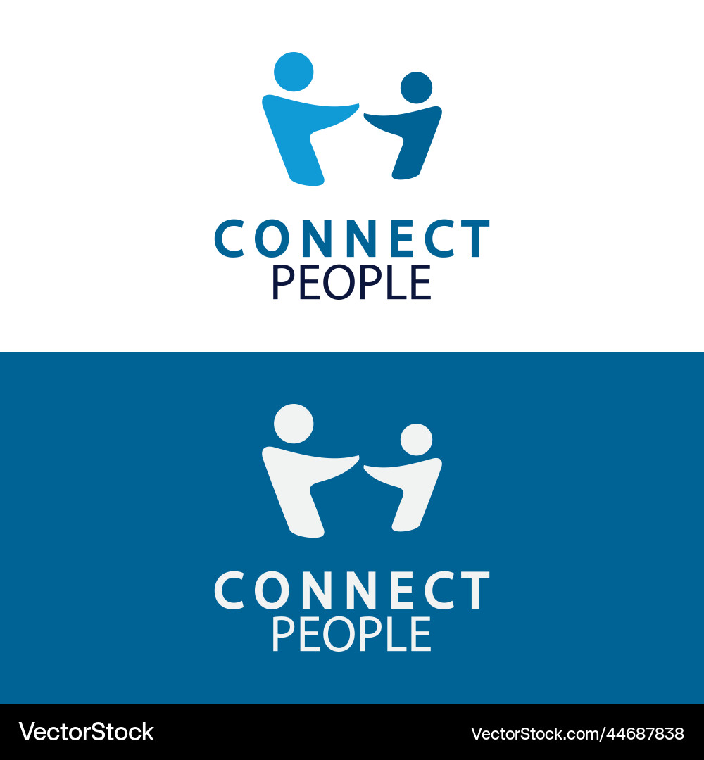 People Connection Logo Template Royalty Free Vector Image