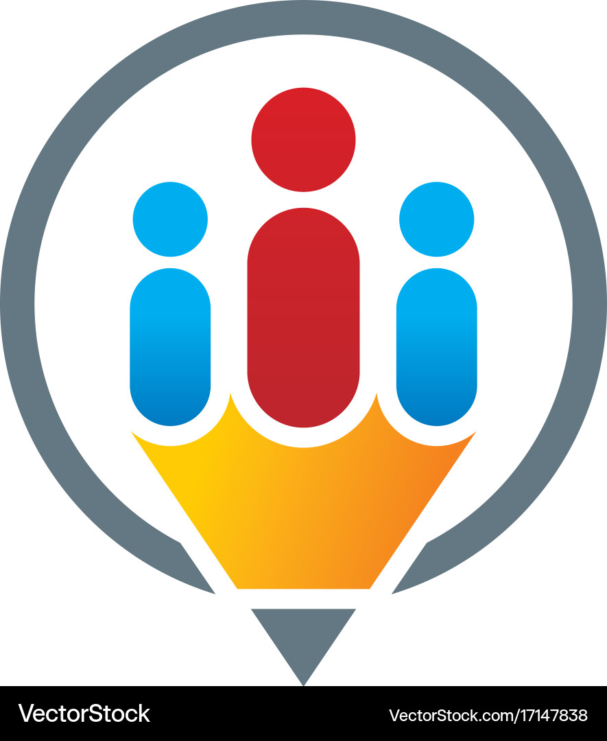 Student education pencil colored logo Royalty Free Vector