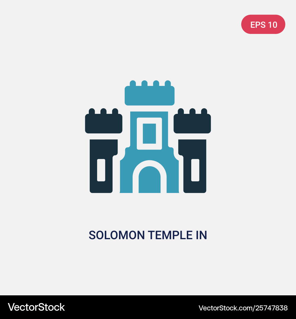Two color solomon temple in jerusalem icon from Vector Image