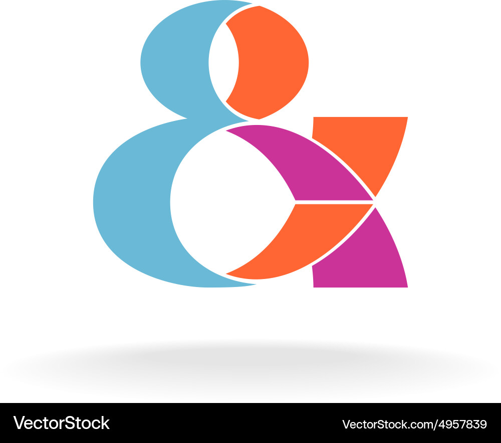 Amper Sand Ribbon Logo Royalty Free Vector Image