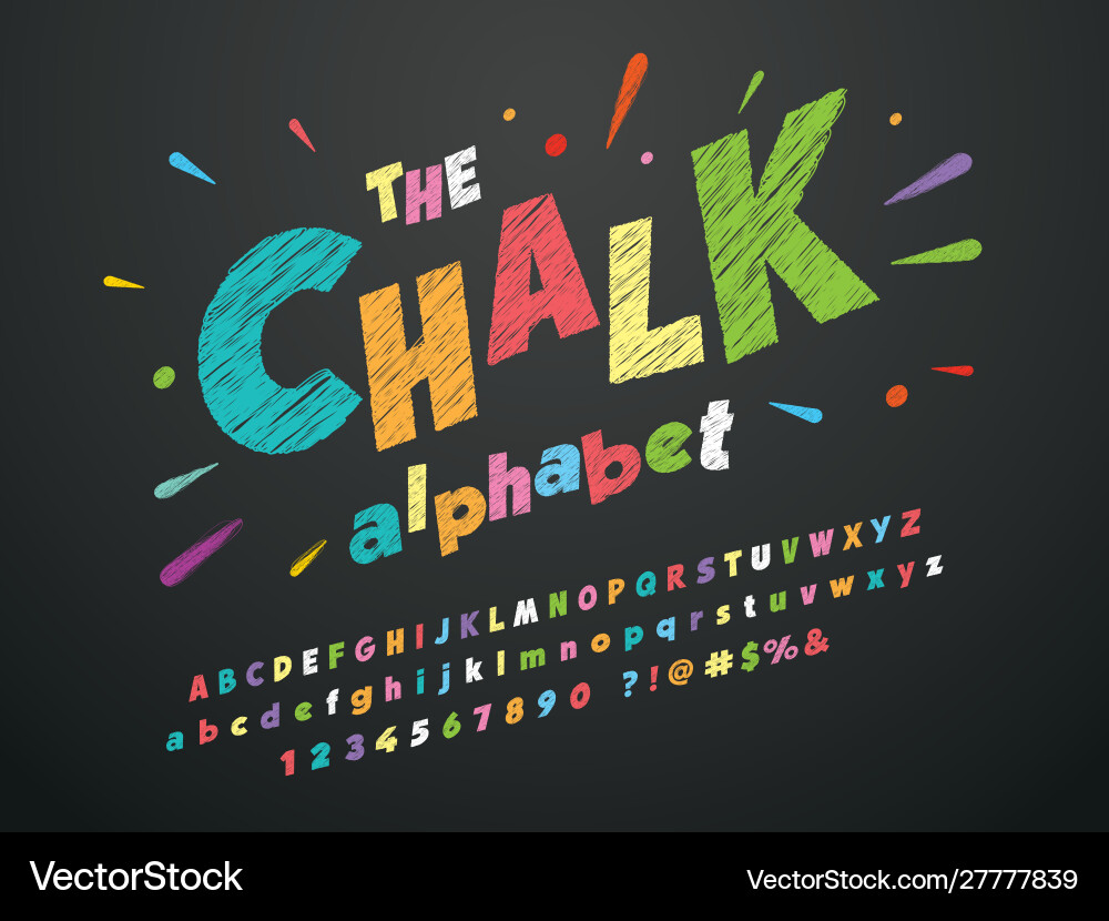 Chalk font Royalty Free Vector Image - VectorStock