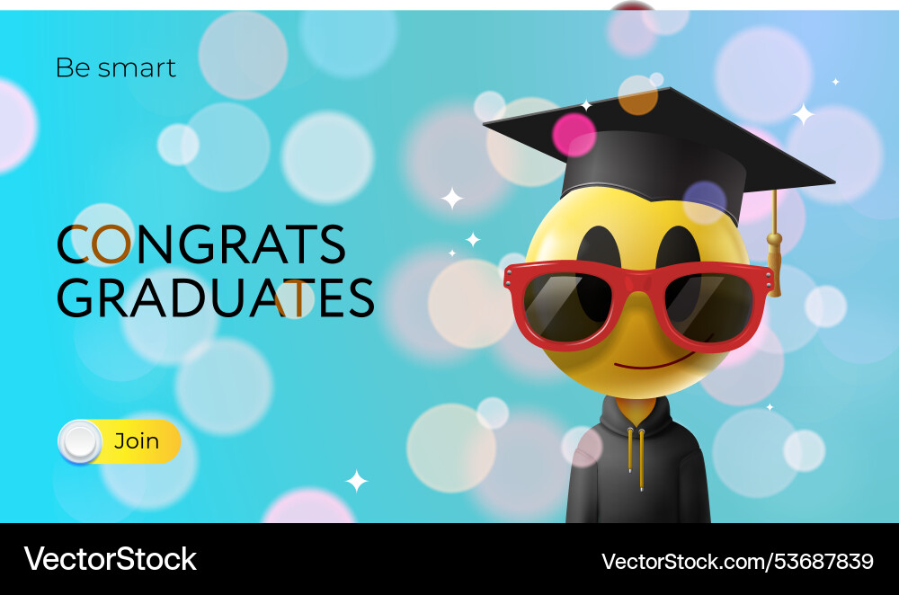 Congrats graduates cartoon character Royalty Free Vector
