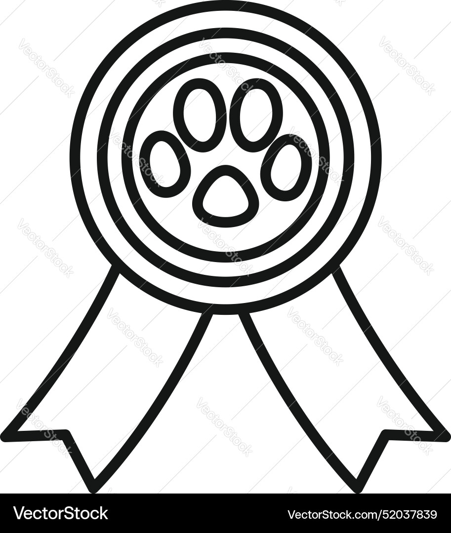 Dog award ribbon icon representing recognition Vector Image