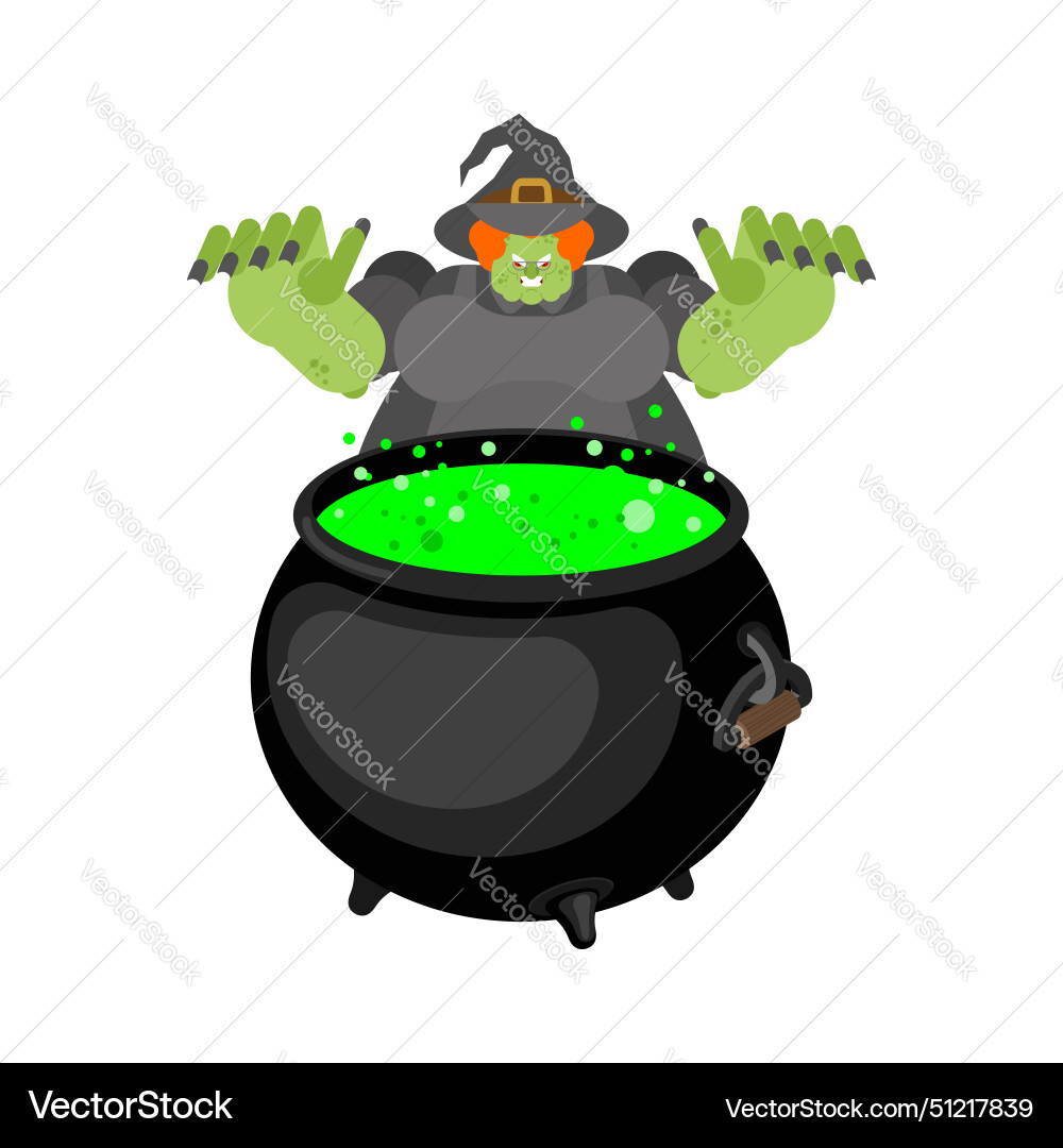 Evil witch isolated angry sorceress Royalty Free Vector