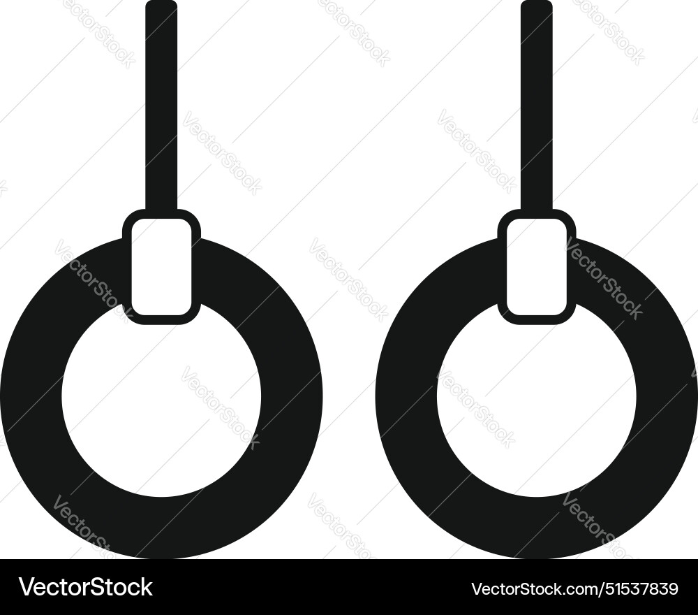 Gymnastic rings icon on white background Vector Image