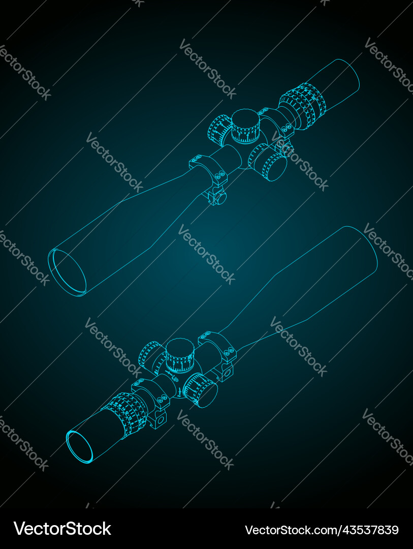 Isometric Optical Sight Blueprint Royalty Free Vector Image